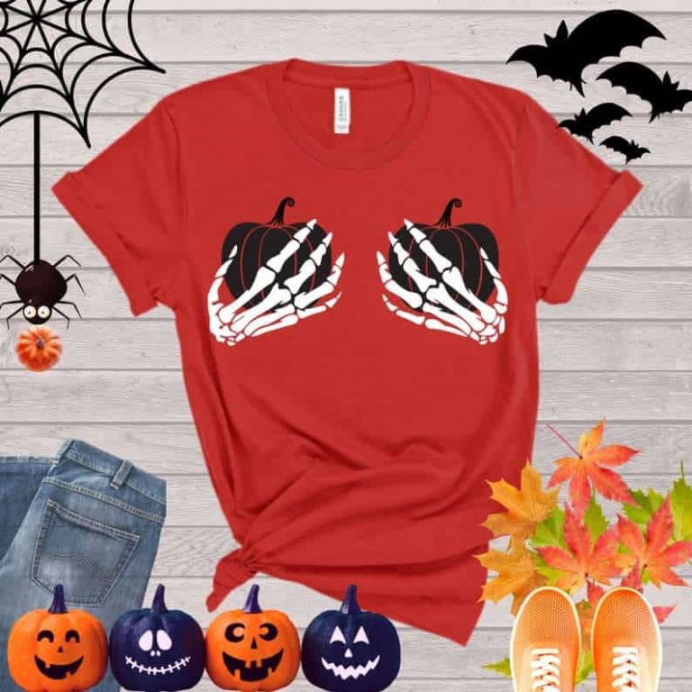 Toperth Skeleton Hands Shirt Funny Halloween T-Shirt – Toperth