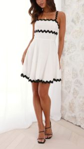 Toperth Chic White Ric Rac Mini Dress – Toperth