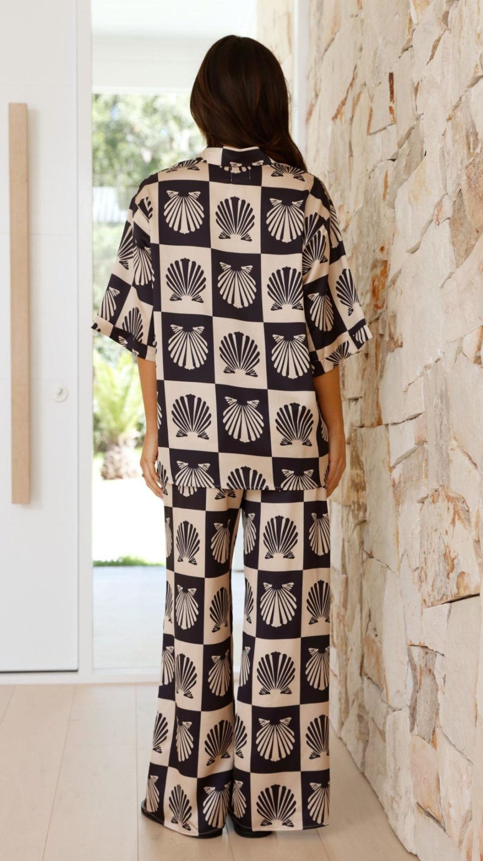 Toperth Shell Print Relaxed Two- Piece Set – Toperth