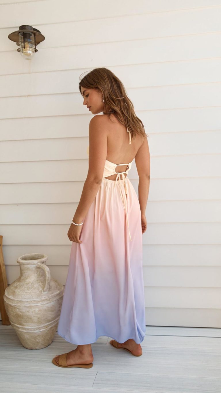 Toperth Ombre Halter Neck Maxi Dress – Toperth